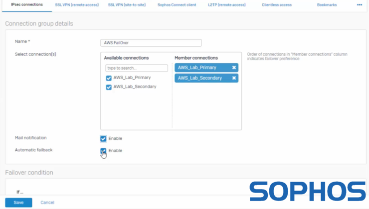 Sophos: How to Create an IPSec VPN FailOver Group