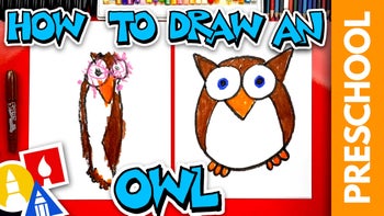 how to draw an owl in cartoon