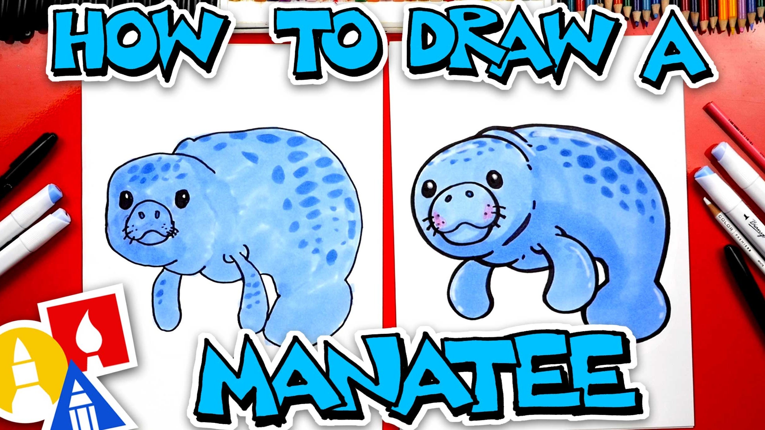 How To Draw A Manatee | Art For Kids Hub