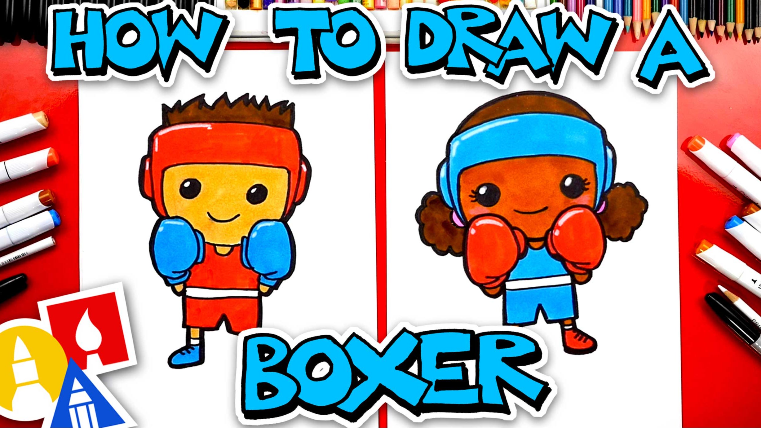 How To Draw An Olympic Boxer - Boxing | Art For Kids Hub