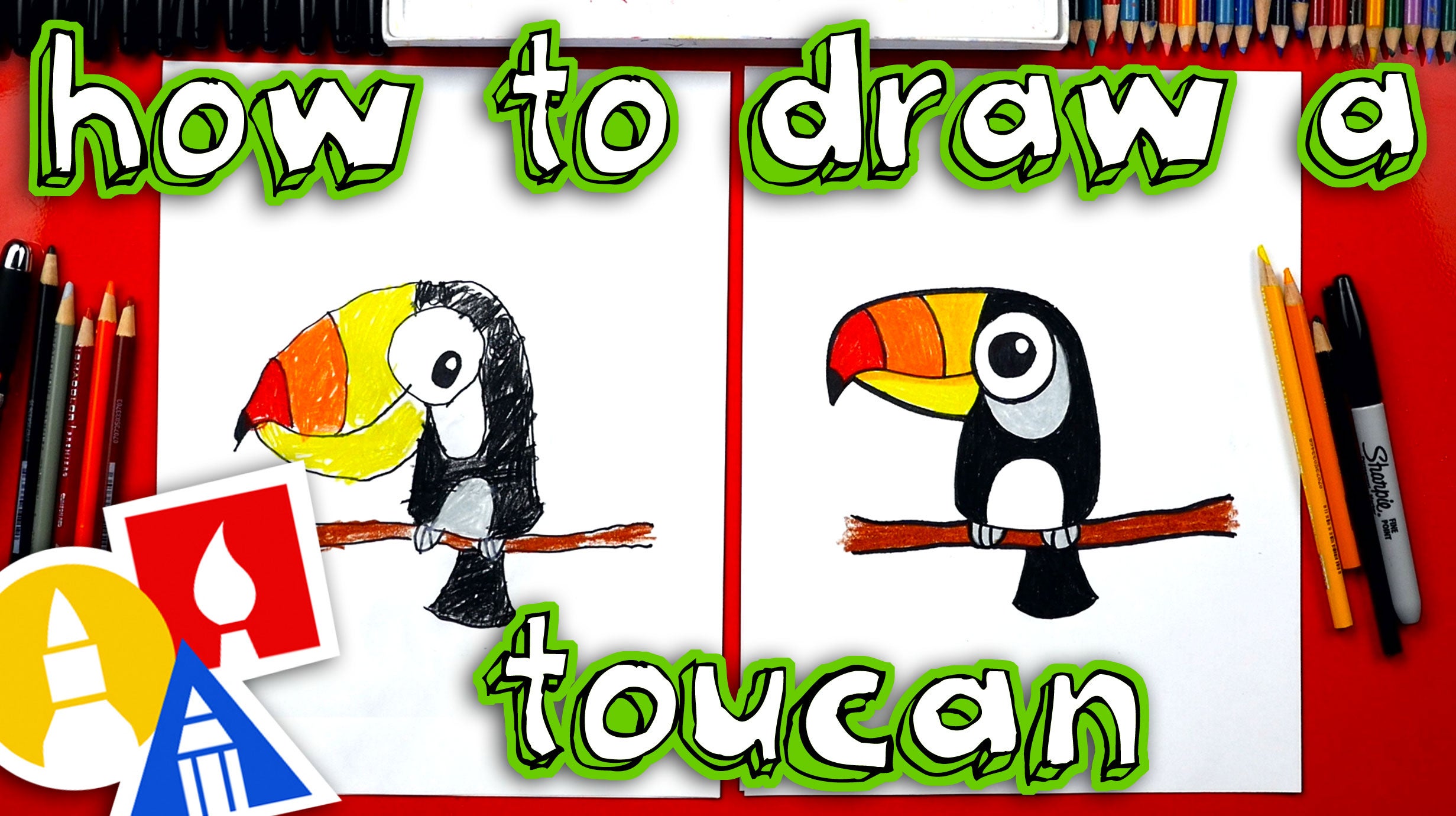 How To Draw Cartoon Toucan | Art For Kids Hub