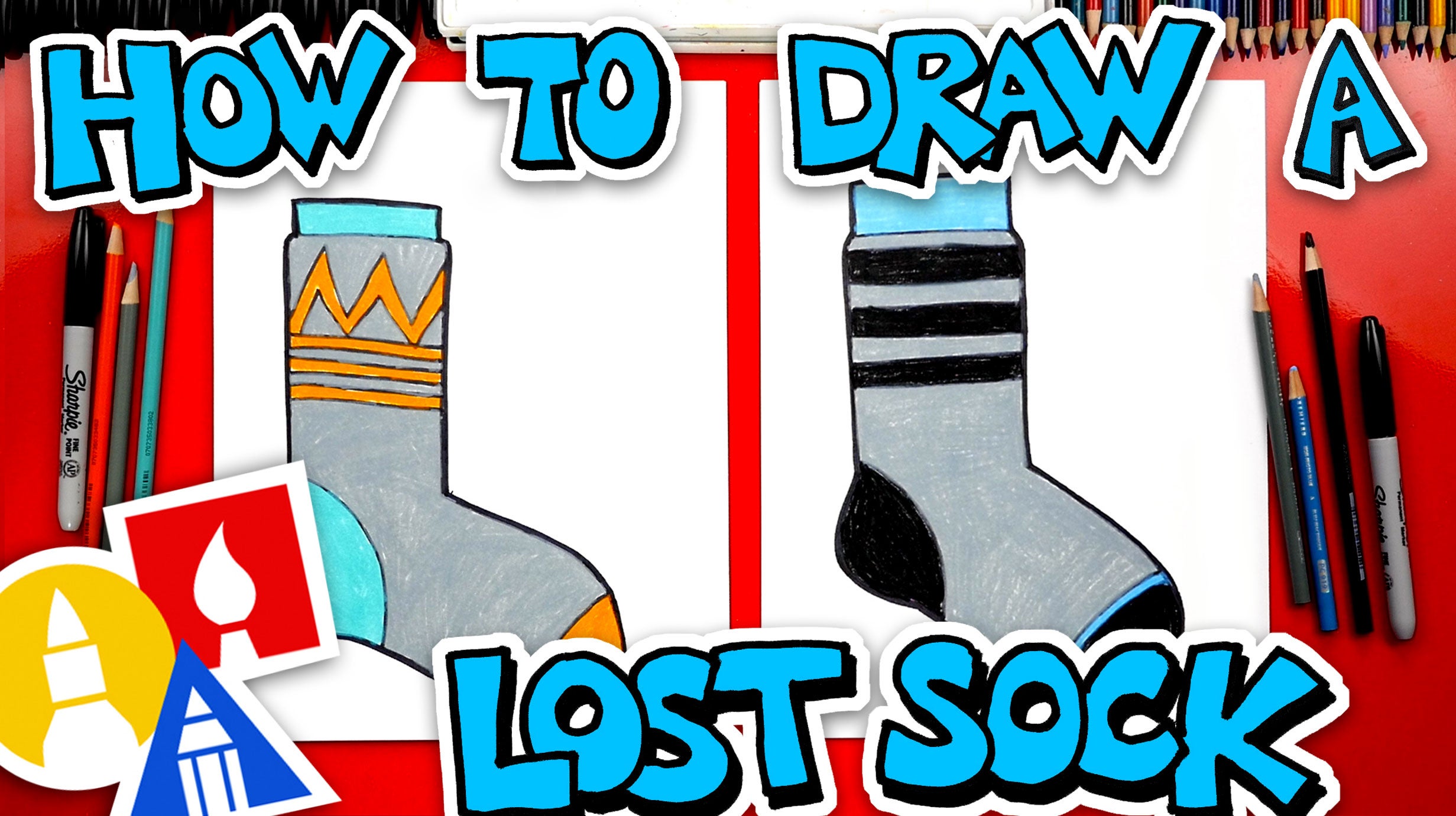 How To Draw A Lost Sock | Art For Kids Hub