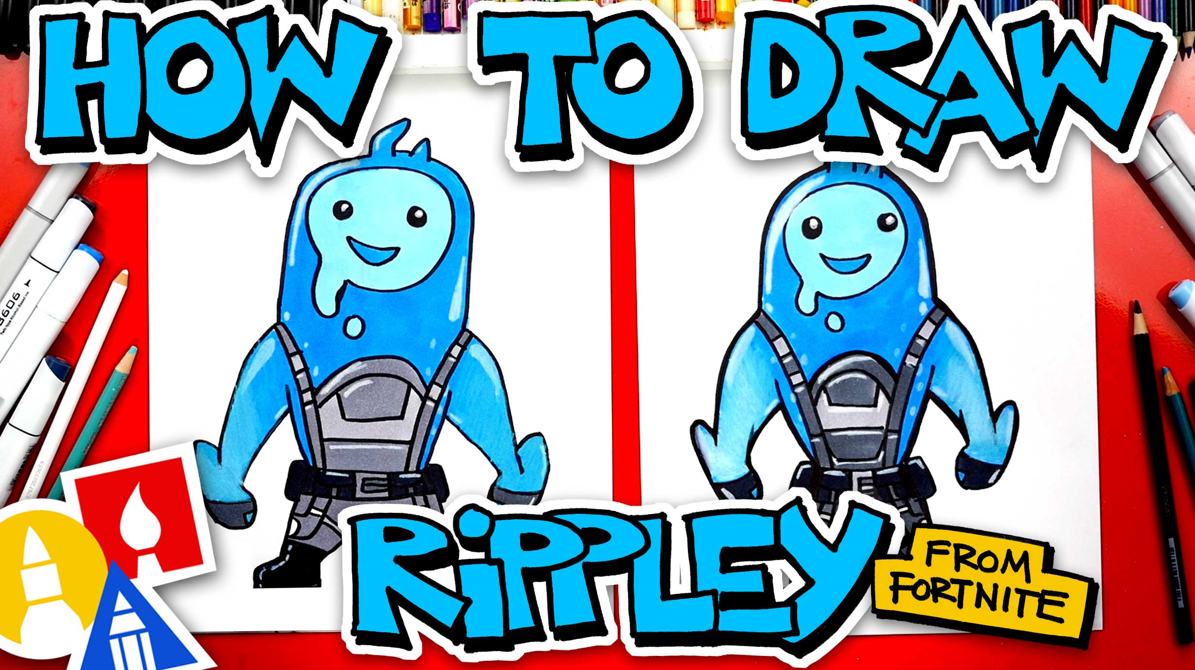 How To Draw Rippley From Fortnite | Art For Kids Hub