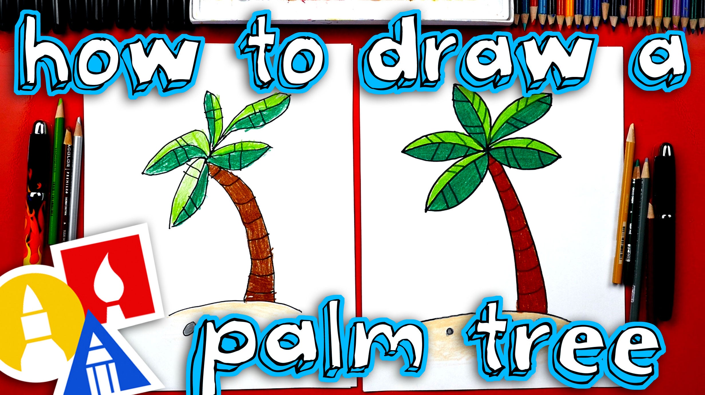 How To Draw A Palm Tree | Art For Kids Hub
