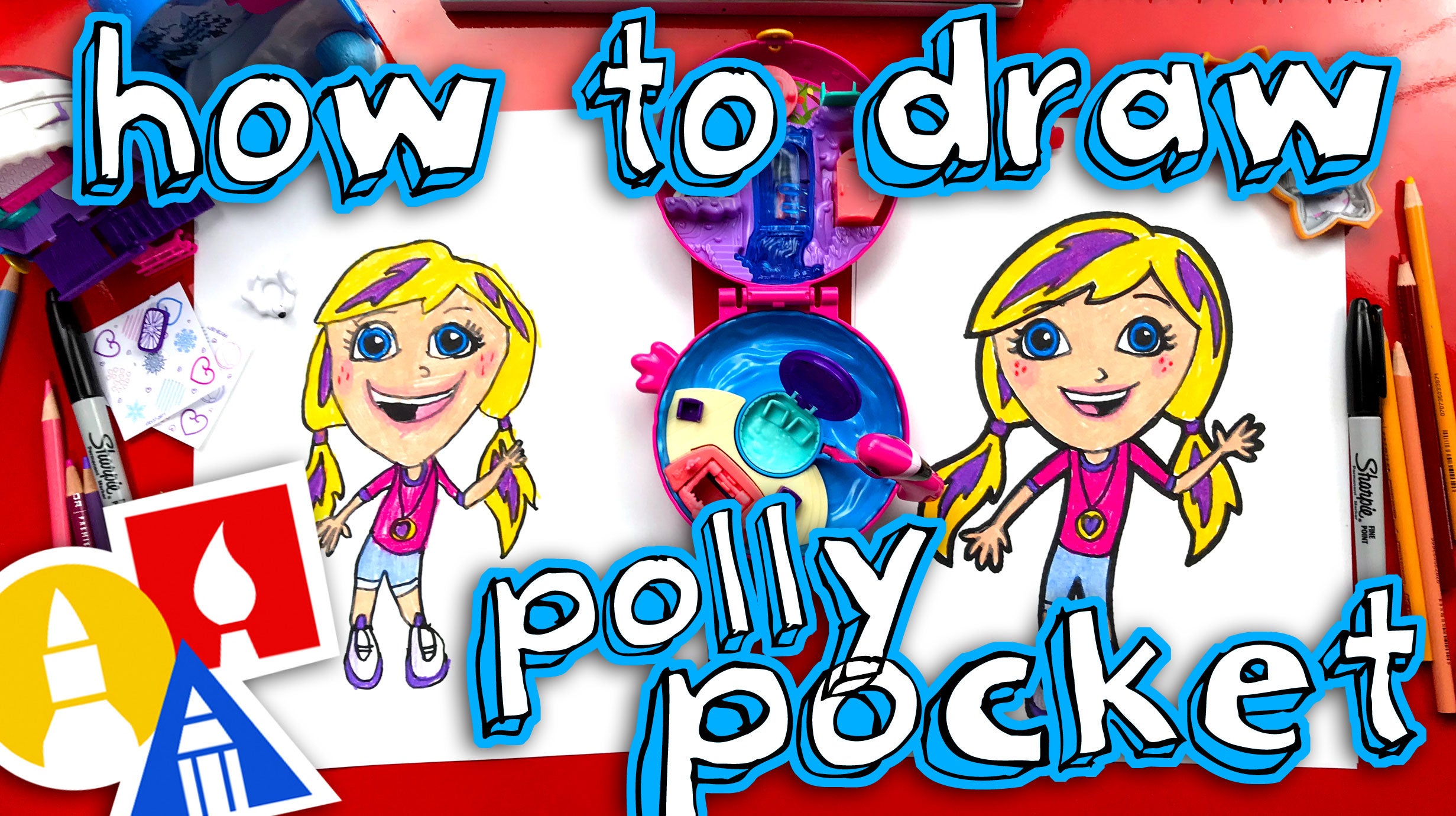 How To Draw Polly Pocket From Mattel | Art For Kids Hub