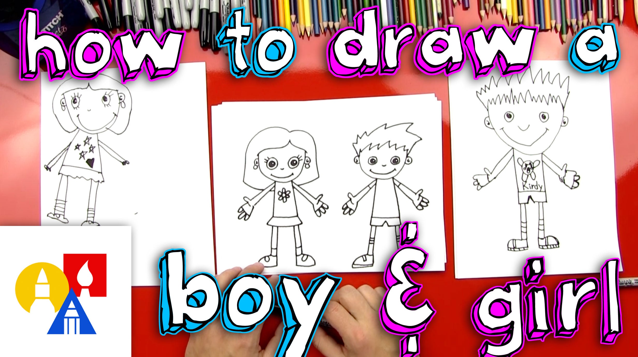 How To Draw A Boy And A Girl | Art For Kids Hub