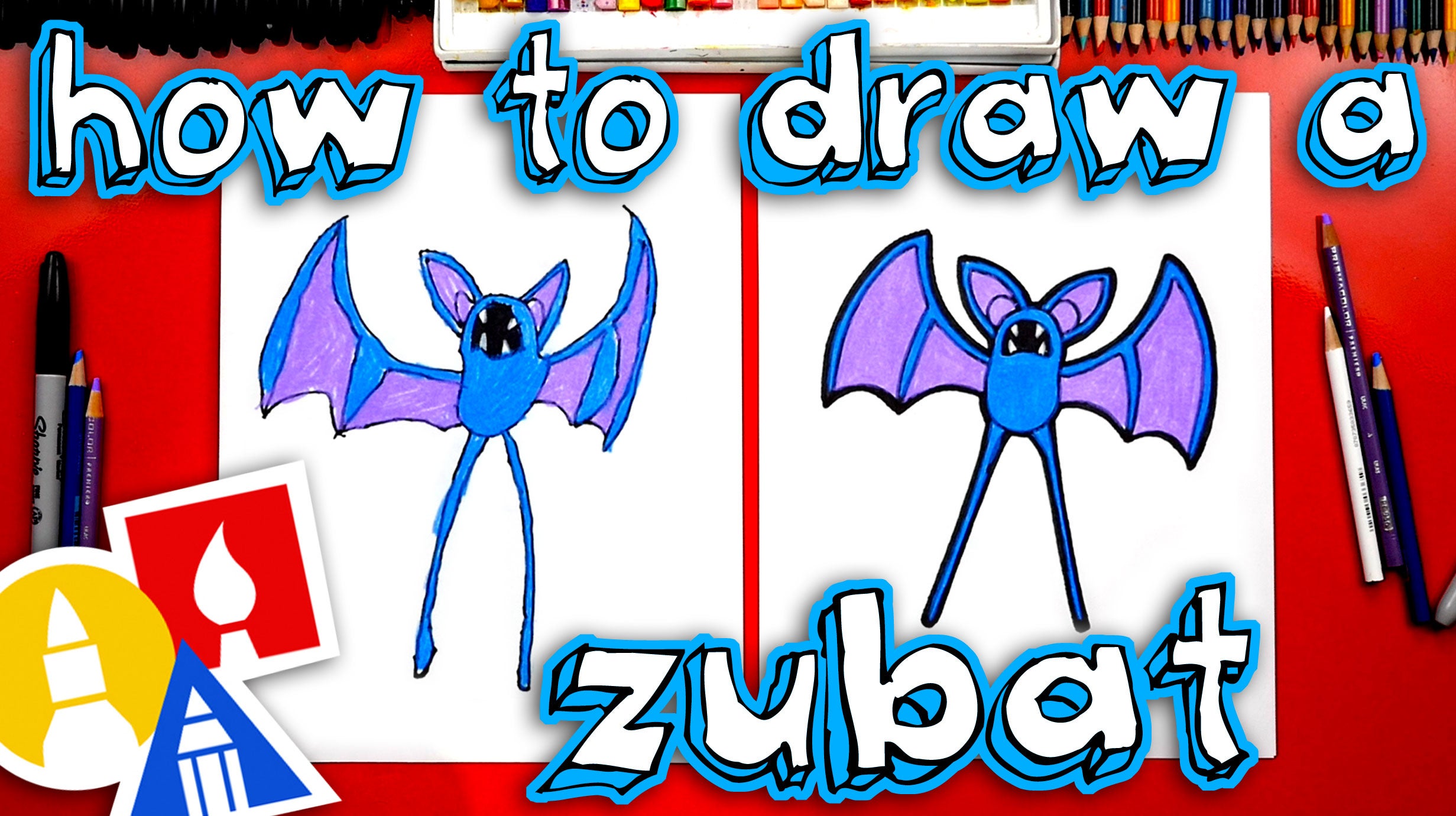 How To Draw Zubat From Pokemon | Art For Kids Hub