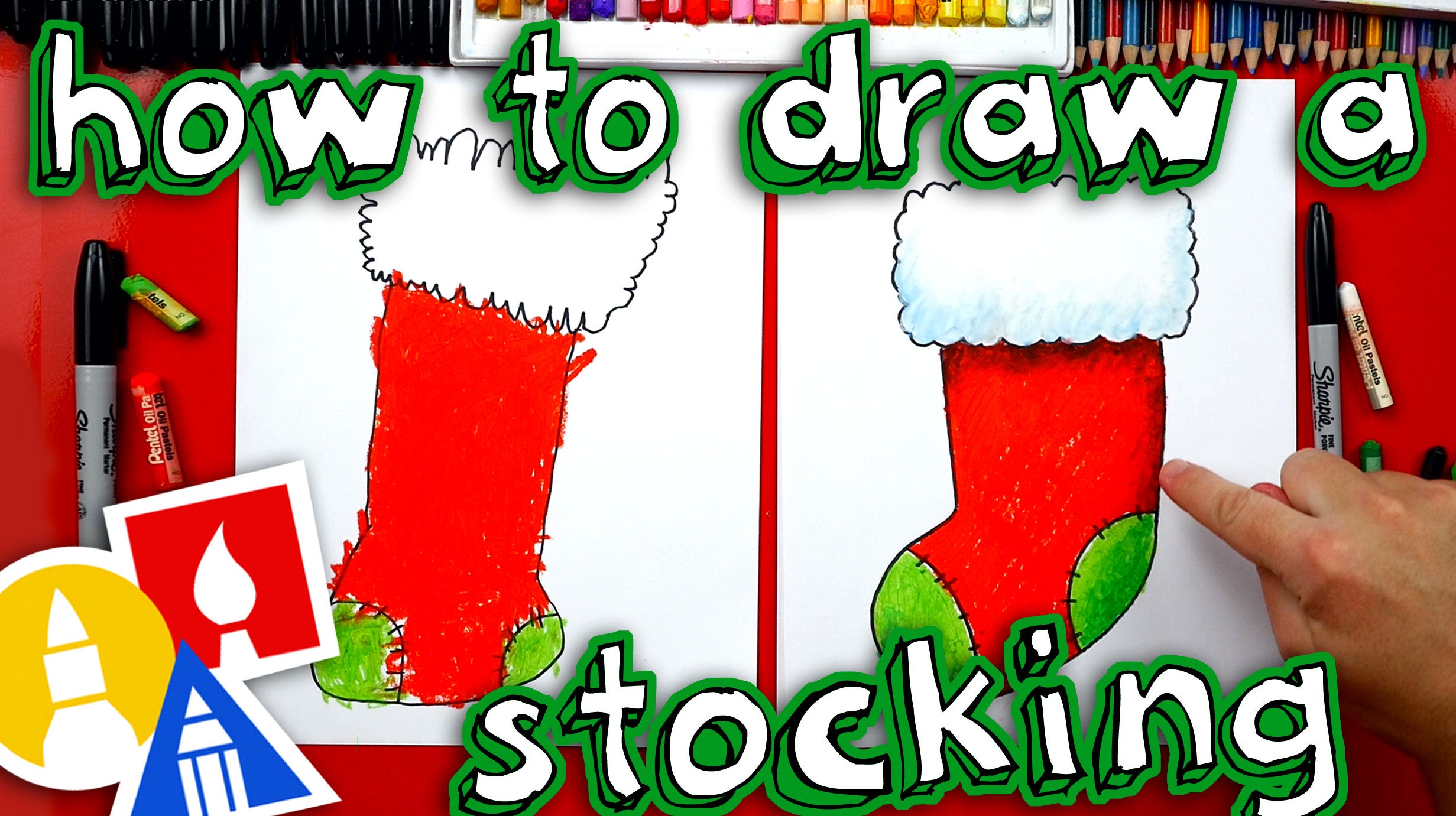 How To Draw Christmas Stocking | Art For Kids Hub