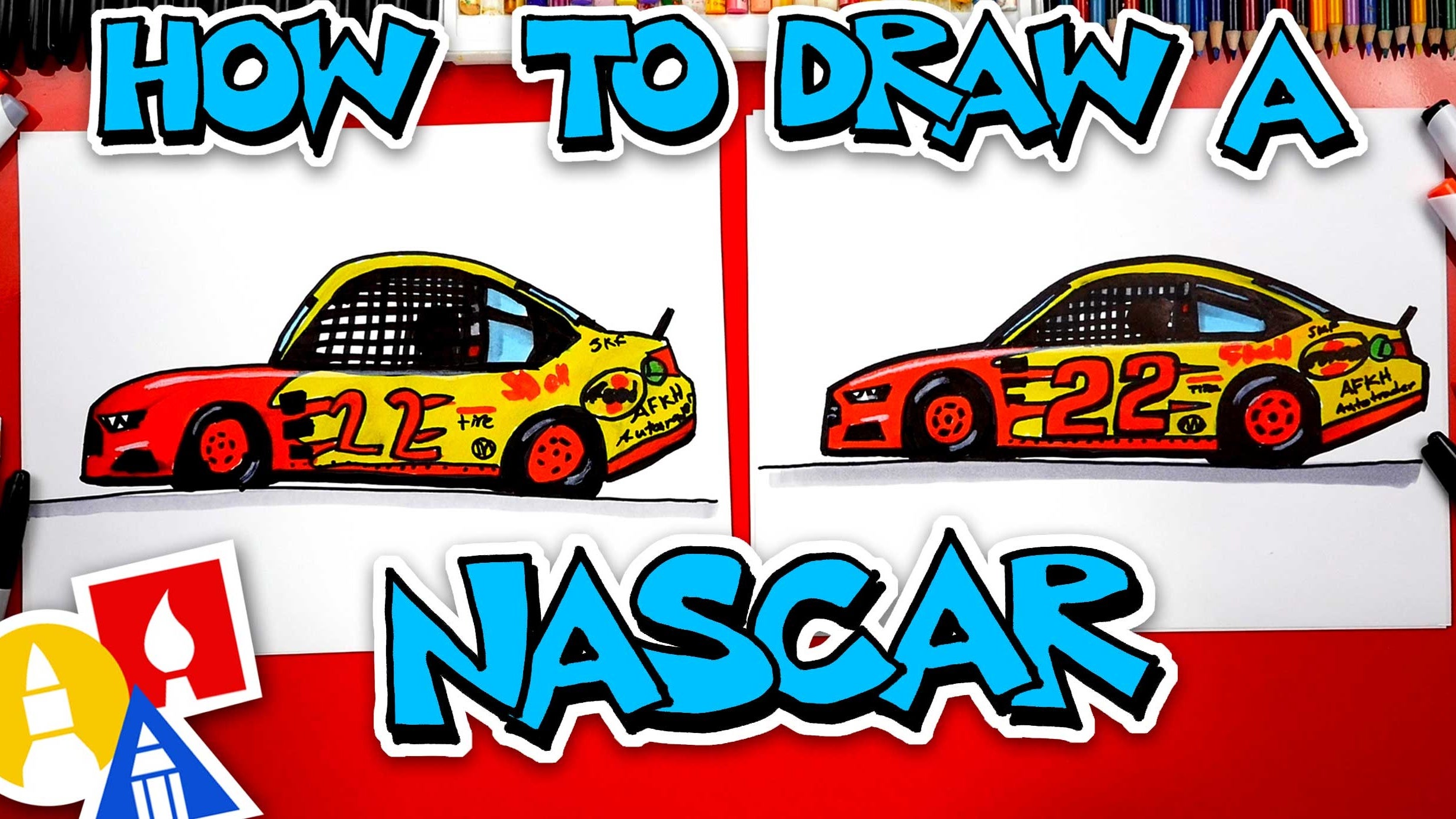 How To Draw A Nascar Race Car | Art For Kids Hub