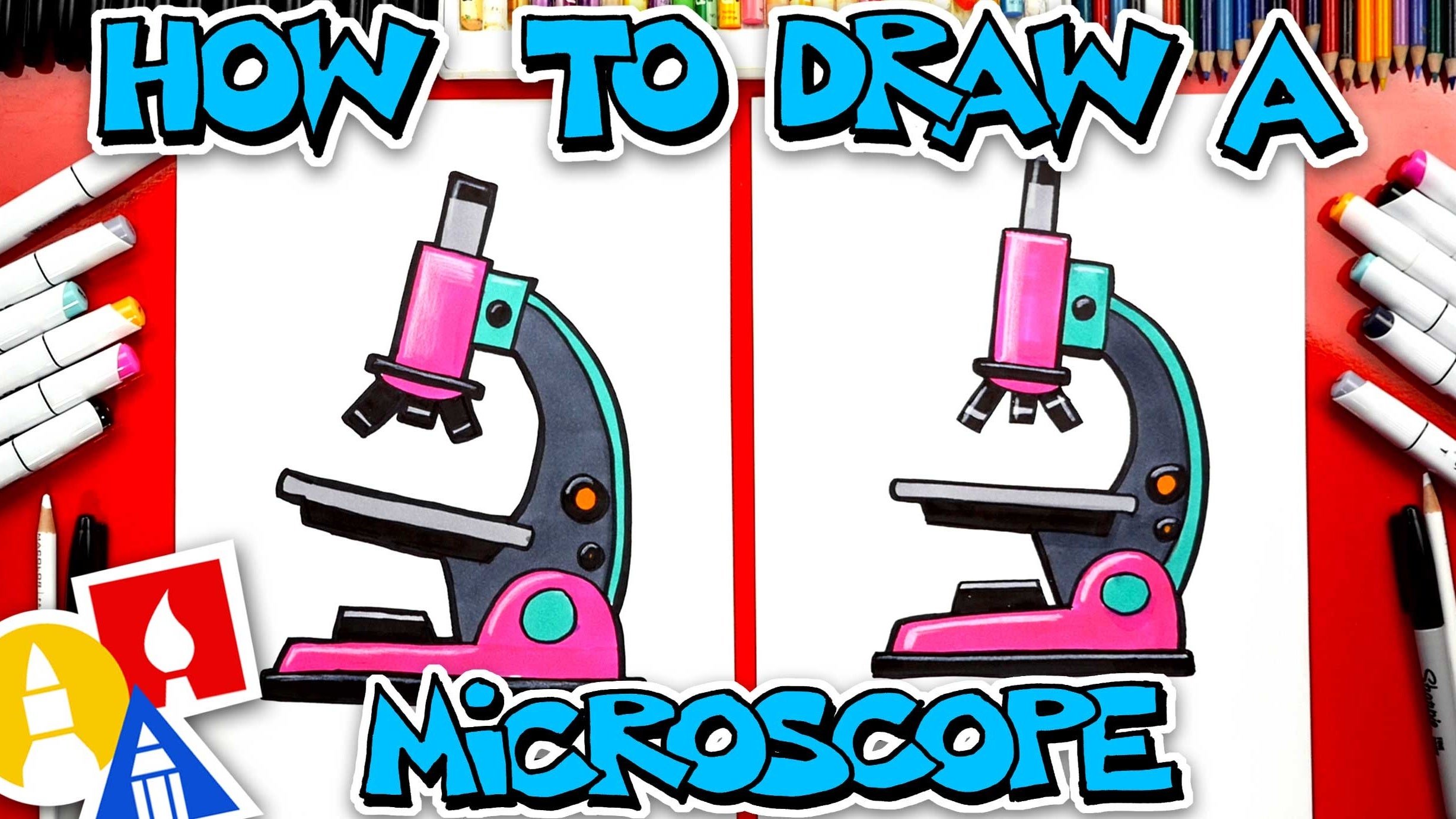 How To Draw A Microscope | Art For Kids Hub