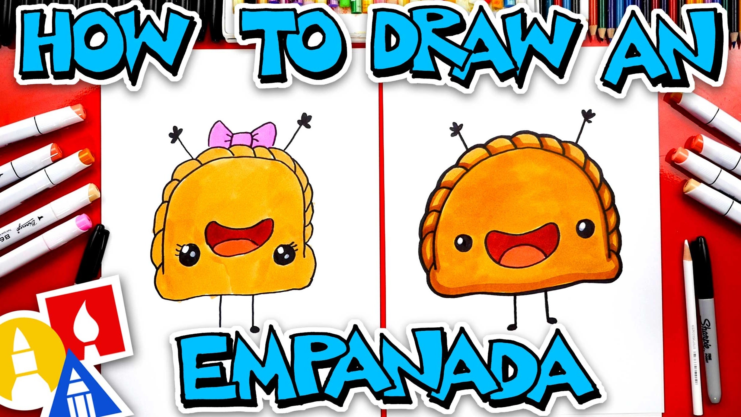 How To Draw A Funny Empanada | Art For Kids Hub